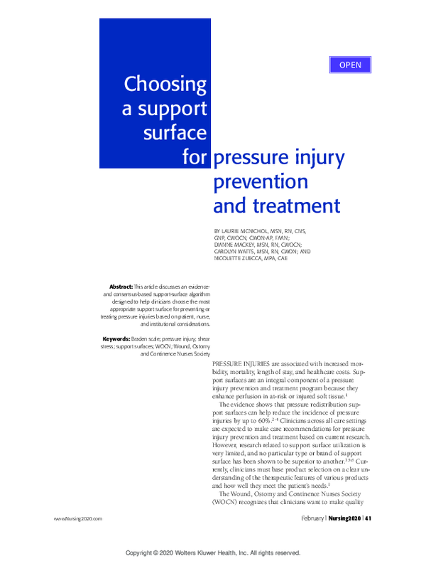 (PDF) Choosing a support surface for pressure injury prevention and ...