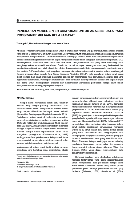 (PDF) Penerapan Model Linier Campuran Untuk Analisis Data Pada Program ...