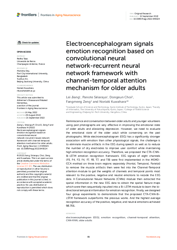 (PDF) Electroencephalogram signals emotion recognition based on ...