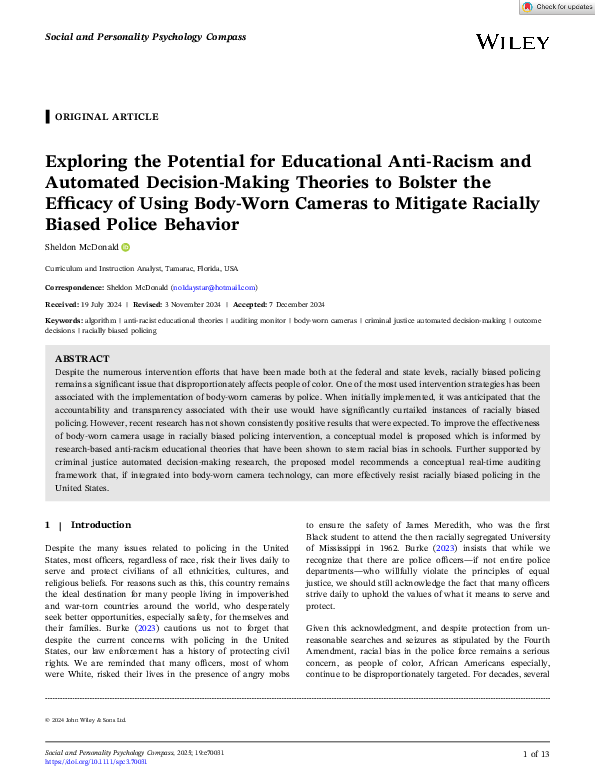 (PDF) EXPLORING THE POTENTIAL FOR EDUCATIONAL ANTI-RACISM AND AUTOMATED ...
