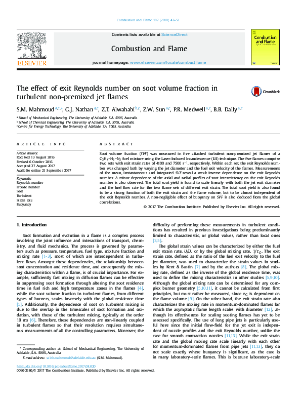 (PDF) The effect of exit Reynolds number on soot volume fraction in turbulent non-premixed jet ...