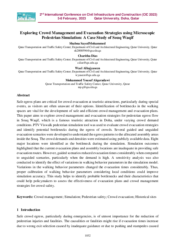 (PDF) Exploring Crowd Management and Evacuation Strategies using Microscopic Pedestrian ...