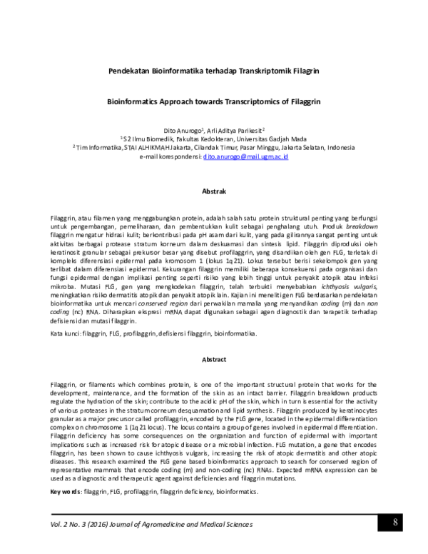 (PDF) Bioinformatics Approach towards Transcriptomics of Filaggrin