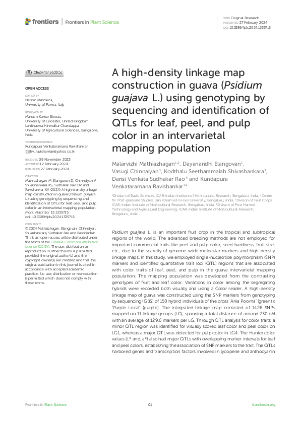 (PDF) A high-density linkage map construction in guava (Psidium guajava ...