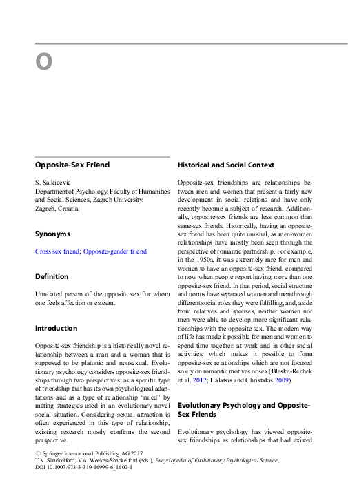 Pdf Opposite Sex Friend