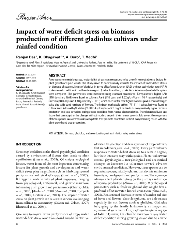 (PDF) Impact of water deficit stress on biomass production of different ...