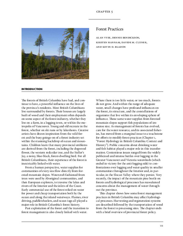 (PDF) Chapter 5: Forest Practices