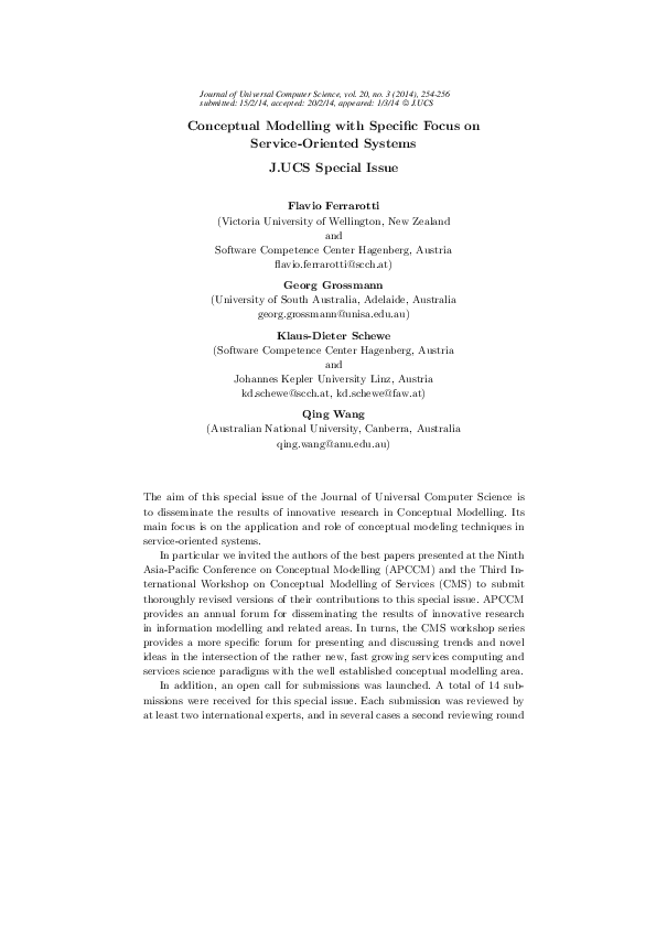 Pdf Conceptual Modelling With Specific Focus On Service Oriented Systems