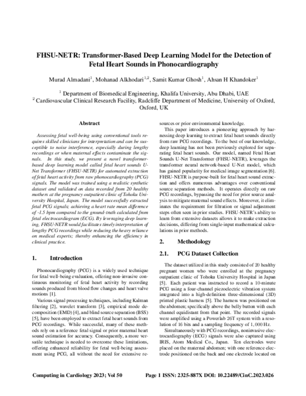 (PDF) FHSU-NETR: Transformer-based Deep Learning Model for the Detection of Fetal Heart Sounds ...