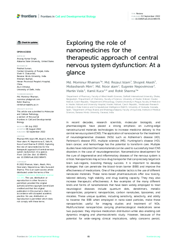 (PDF) Exploring the role of nanomedicines for the therapeutic approach ...