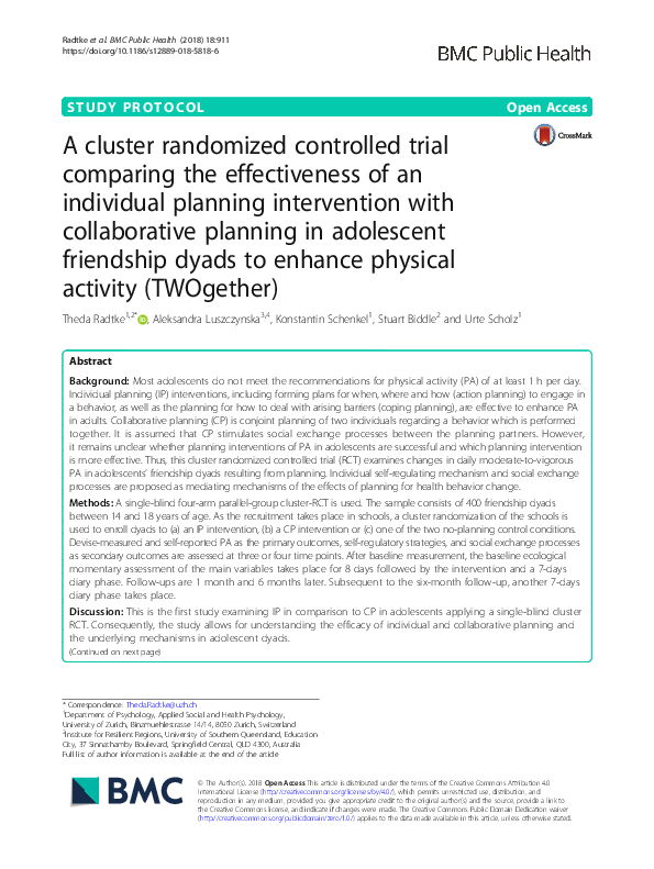 (PDF) A Cluster Randomized Controlled Trial Comparing Diabetes ...