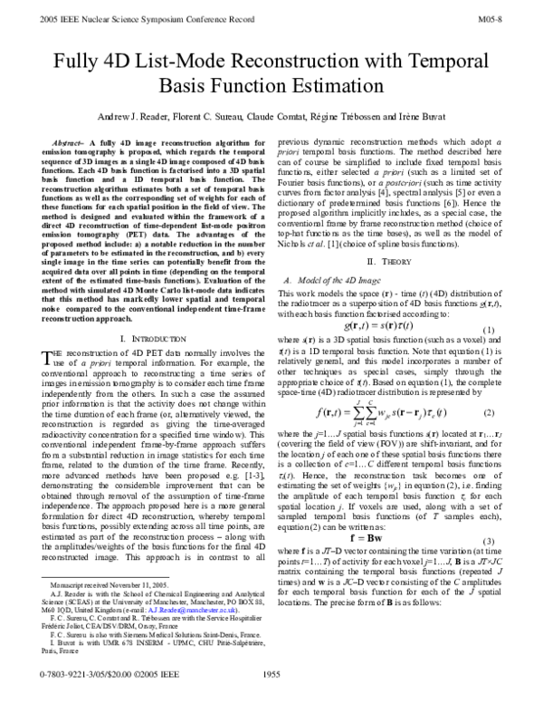 (PDF) Fully 4D List-Mode Reconstruction with Temporal Basis Function Estimation