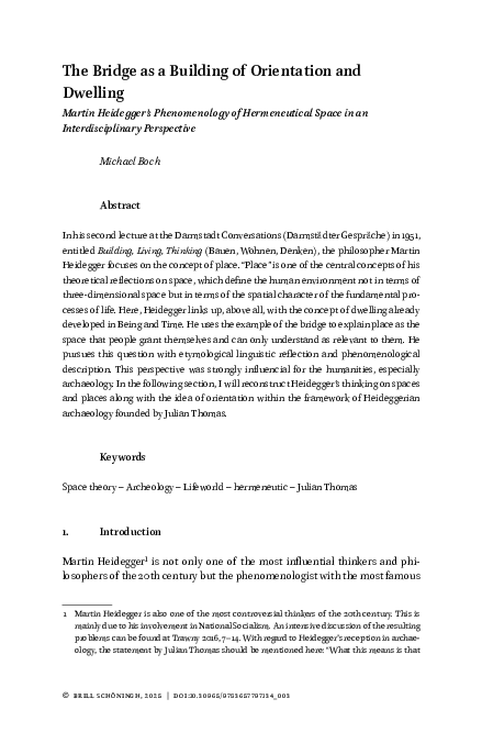 (PDF) The Bridge as a Building of Orientation and Dwelling: Martin ...