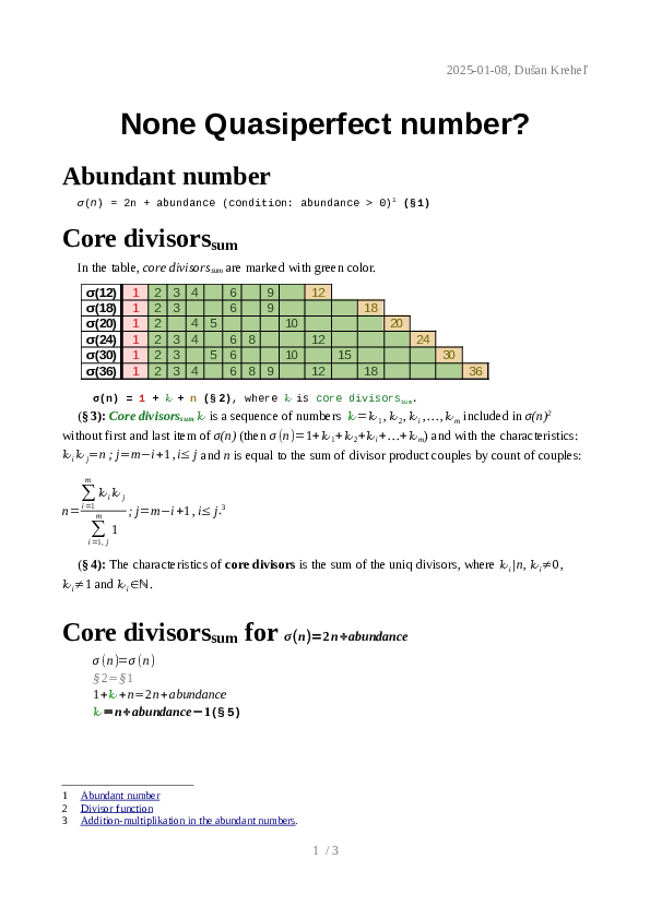 (PDF) None Quasiperfect number?