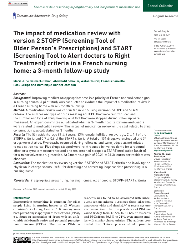 (PDF) The impact of medication review with version 2 STOPP (Screening ...