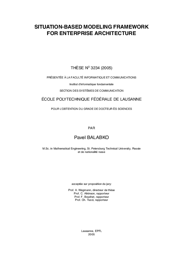 (PDF) Situation-based modeling framework for enterprise architecture