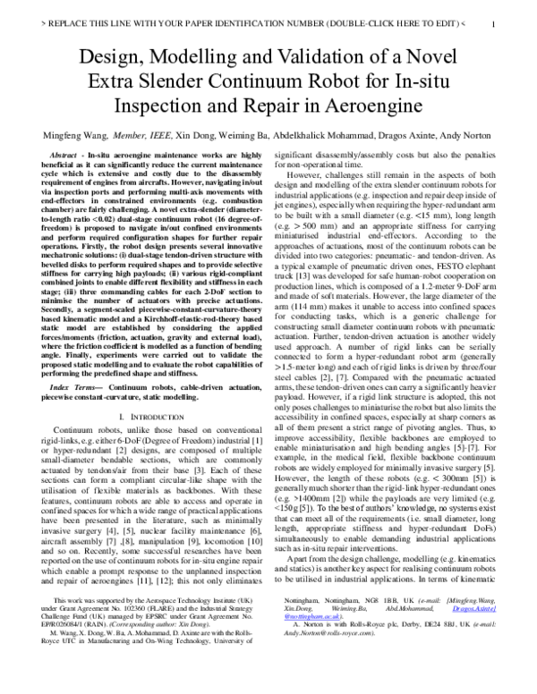 (PDF) Design, Modelling and Validation of a Novel Extra Slender ...