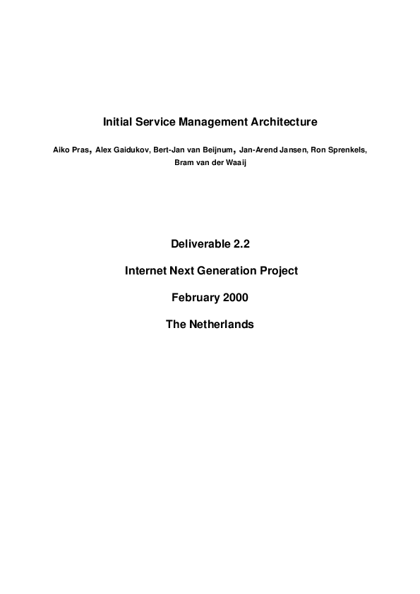 (PDF) Initial Service Management Architecture