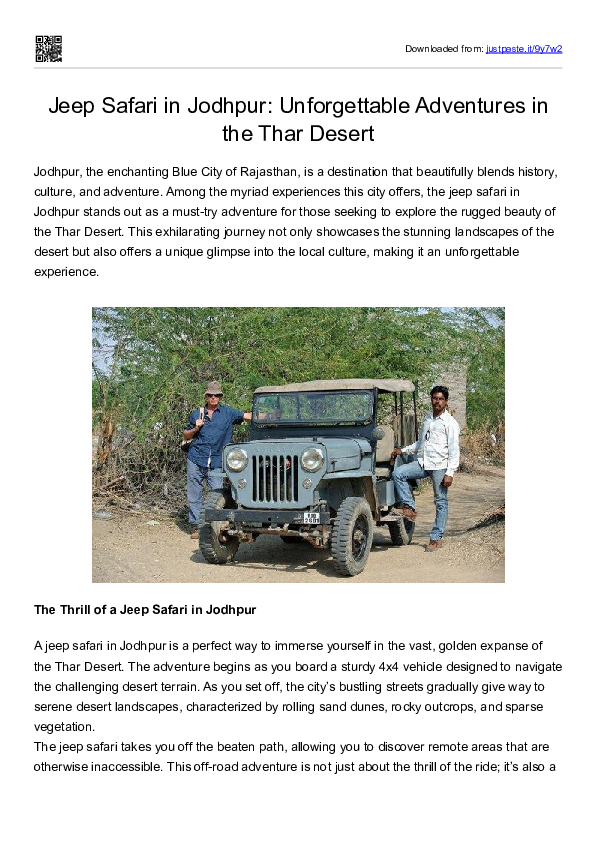 (PDF) The Diverse Terrain of the Thar Desert