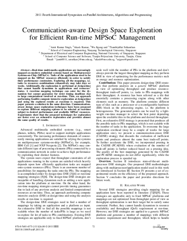 (PDF) Communication-Aware Design Space Exploration for Efficient Run-Time MPSoC Management