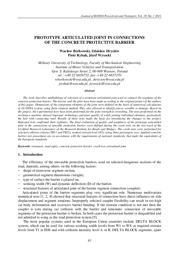 (PDF) Prototype articulated joint in connections of the concrete ...