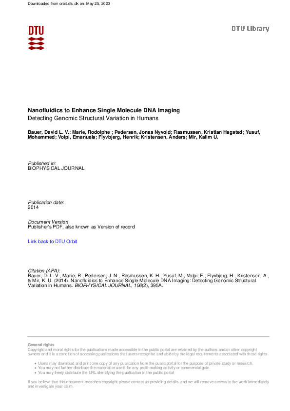 Pdf Nanofluidics To Enhance Single Molecule Dna Imaging Detecting