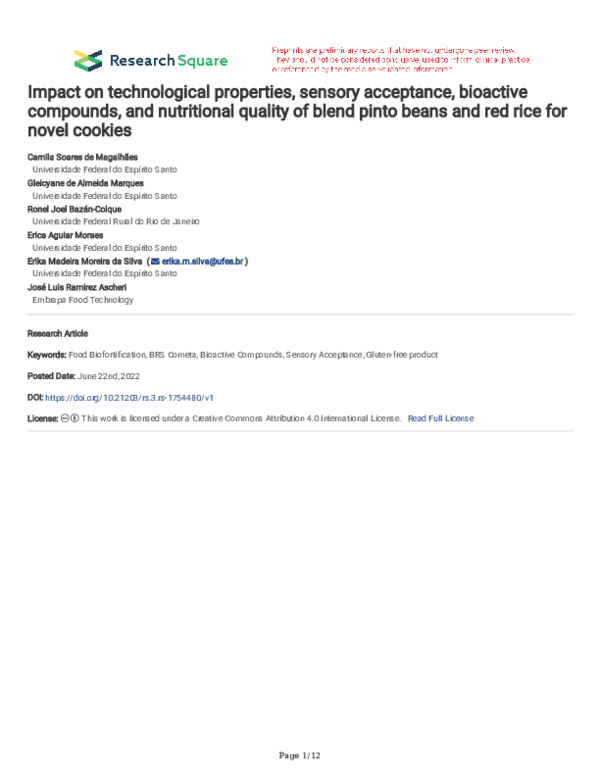 (PDF) Impact on technological properties, sensory acceptance, bioactive ...