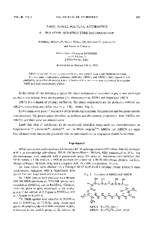 (PDF) AB023, novel polyene antibiotics. II. Isolation and structure ...