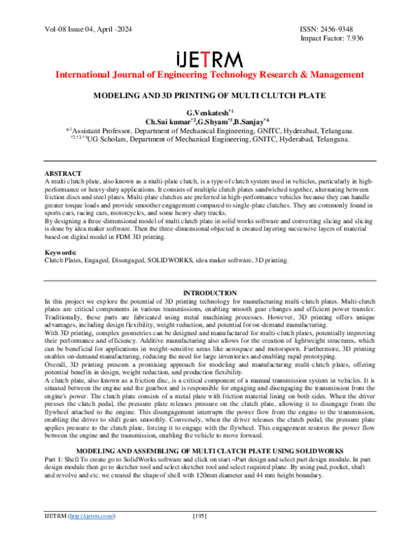 (PDF) MODELLING AND 3D PRINTING OF 4-WHEELER CRANKSHAFT