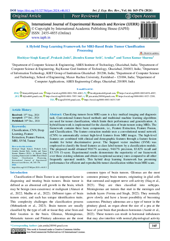 (PDF) A Hybrid Deep Learning Framework for MRI-Based Brain Tumor ...