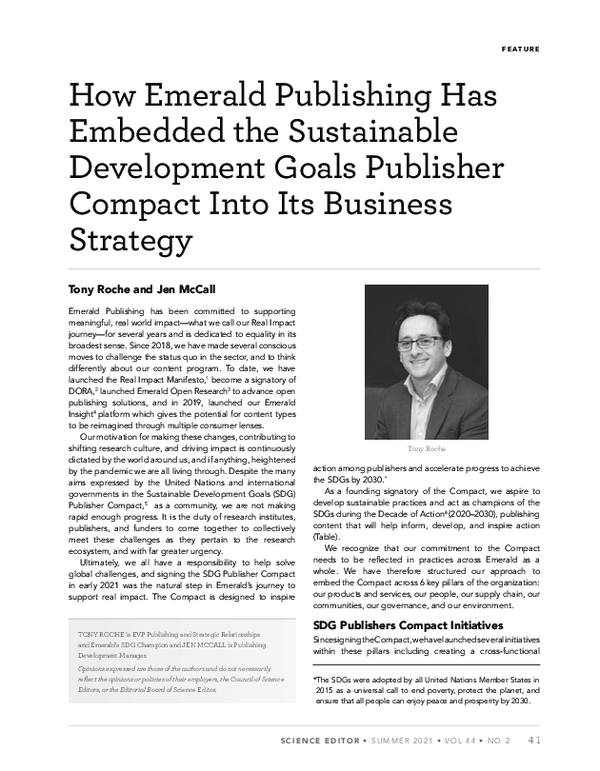(PDF) How Emerald Publishing Has Embedded the Sustainable Development ...