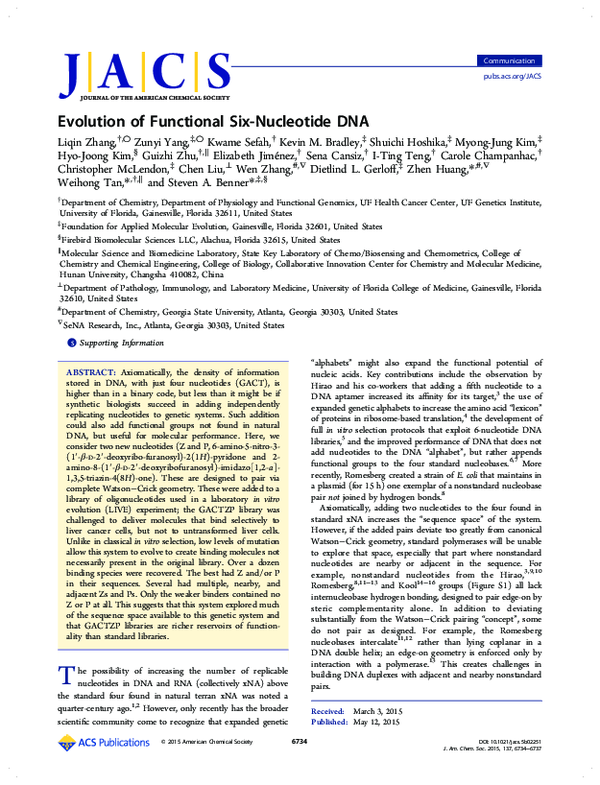 (PDF) Evolution of Functional Six-Nucleotide DNA