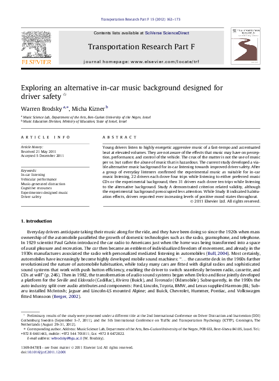 (PDF) Exploring an alternative in-car music background designed for ...