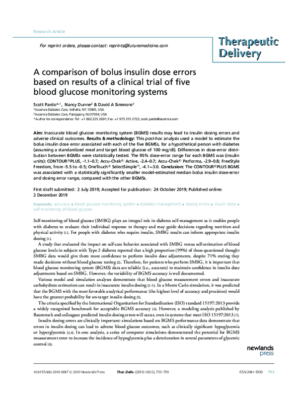 (PDF) A comparison of bolus insulin dose errors based on results of a ...