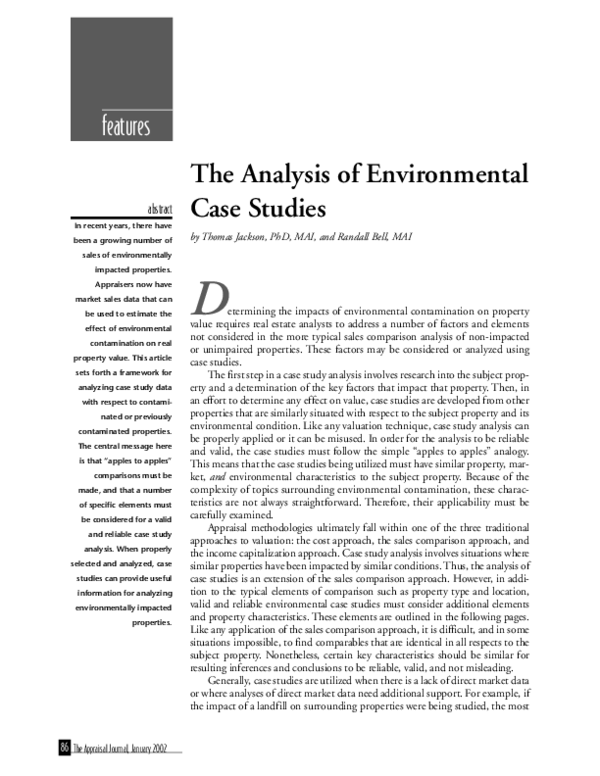 (PDF) The Analysis of Environmental Case Studies