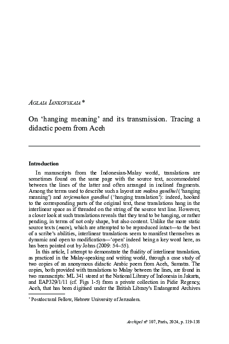 (PDF) On ‘hanging meaning’ and its transmission. Tracing a didactic ...