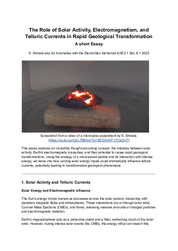 (PDF) Solar Activity and Rapid Geological Transformation