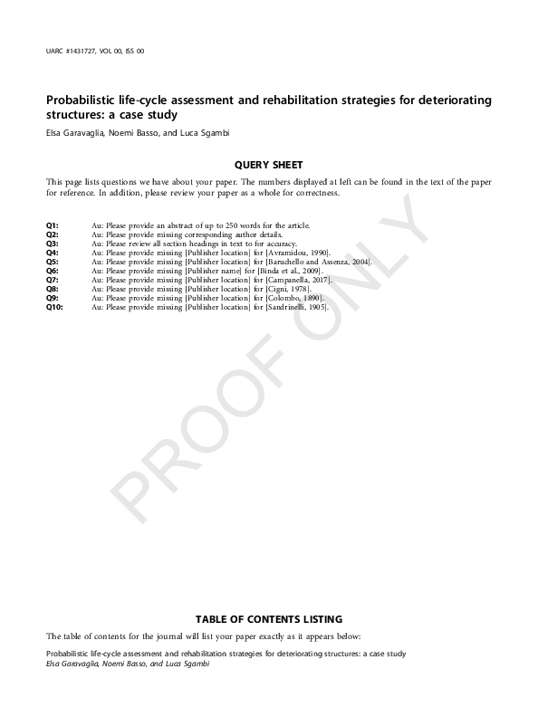 (PDF) Probabilistic life-cycle assessment and rehabilitation strategies for deteriorating ...