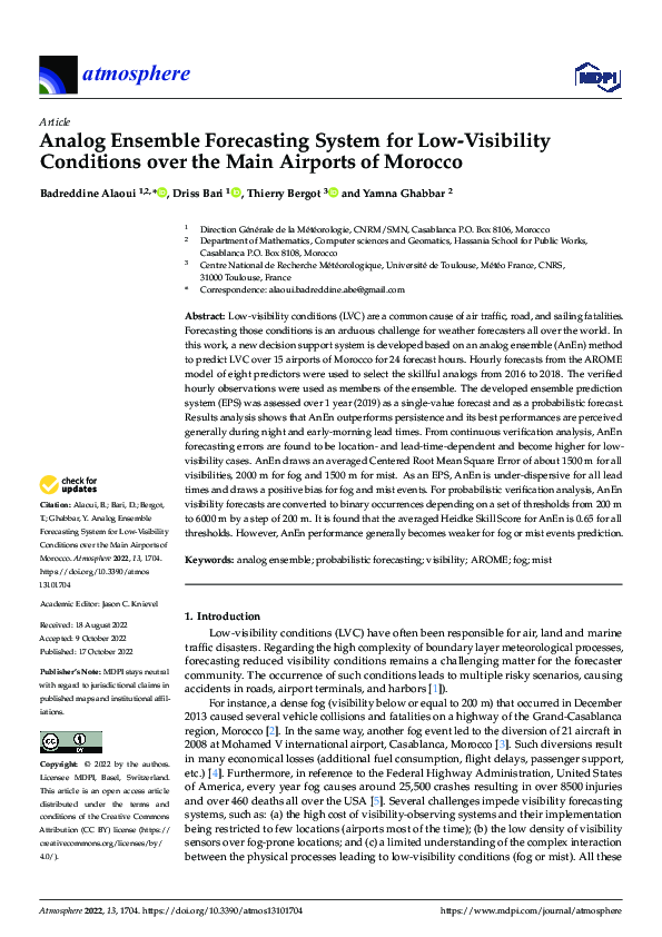 (PDF) Analog ensemble forecasting system for low-visibility conditions ...
