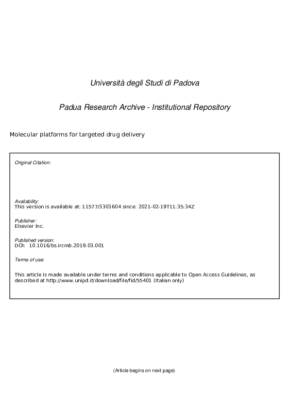 (PDF) Molecular platforms for targeted drug delivery