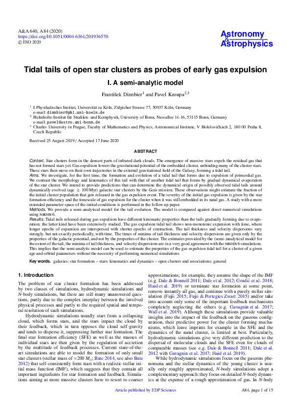 (PDF) Tidal Tails from Star Cluster Gas Expulsion