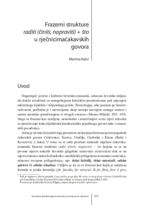 (PDF) Frazemi strukture raditi (činiti, napraviti) + što u rječnicima ...