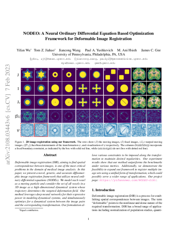 (PDF) NODEO: A Neural Ordinary Differential Equation Based Optimization Framework for Deformable ...