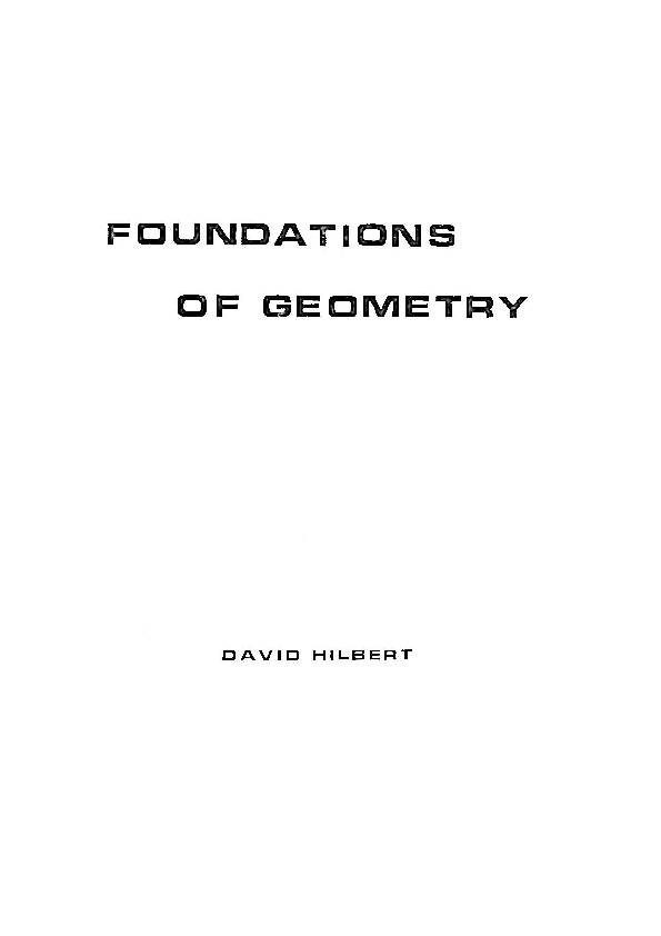 (PDF) Foundations of Geometry David Hilbert
