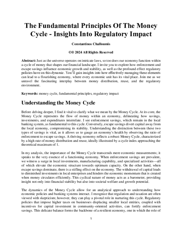 (PDF) The Fundamental Principles Of The Money Cycle - Insights Into ...