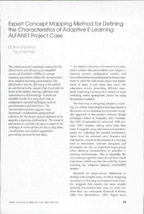 (PDF) Expert concept mapping method for defining the characteristics of adaptive E-learning ...