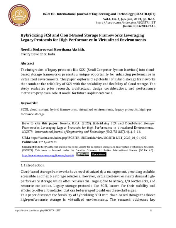 (PDF) Hybridizing SCSI and Cloud-Based Storage Frameworks Leveraging Legacy Protocols for High ...