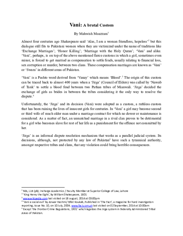 (PDF) Vani: A Brutal Custom