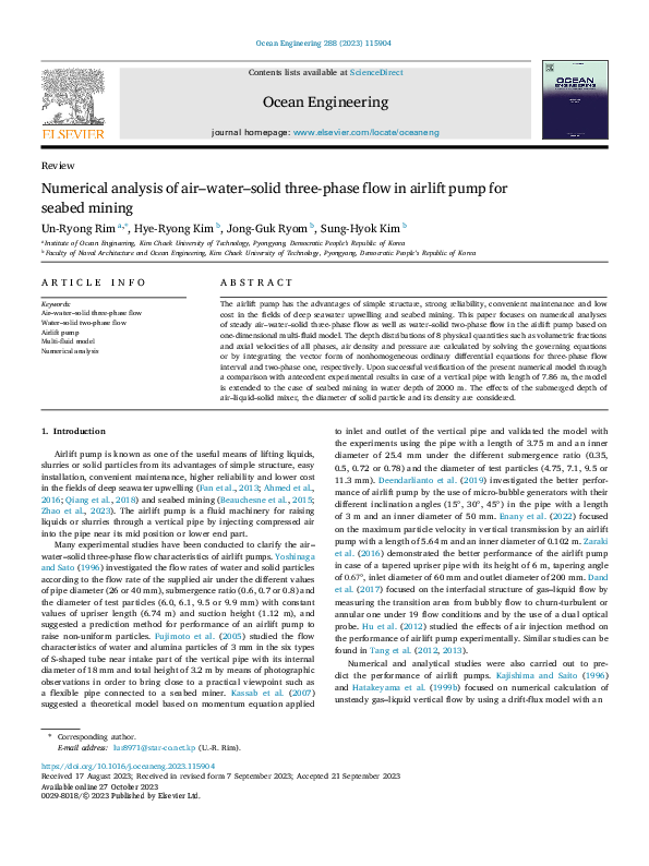 (PDF) Numerical analysis of air–water–solid three-phase flow in airlift ...