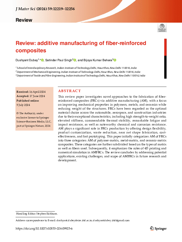 (PDF) Review: additive manufacturing of fiber-reinforced composites